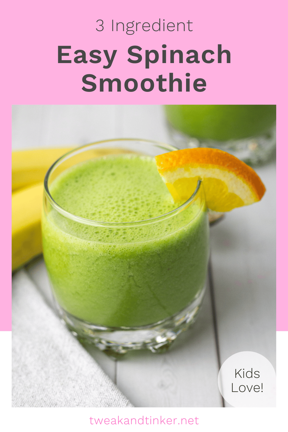 Easy Spinach Smoothie (3 Ingredient Smoothie)