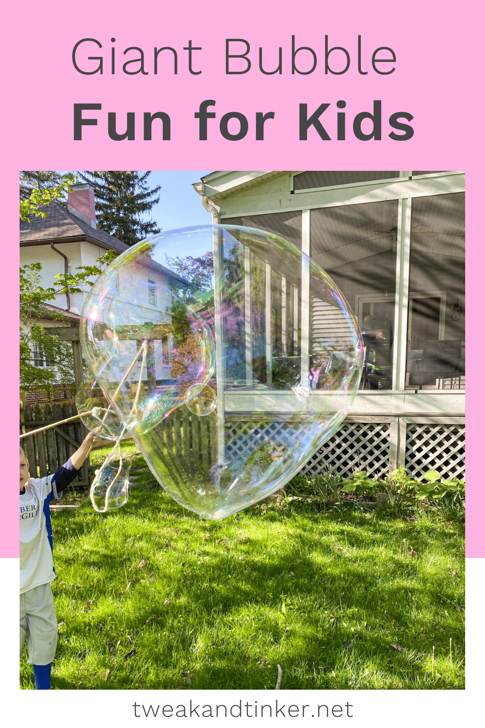 The Best Giant Soap Bubbles Recipe (+ DIY Bubble Wand)