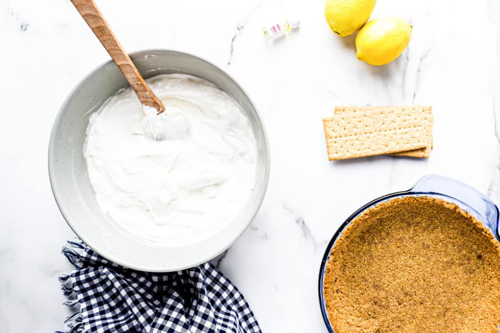 Frozen Lemonade Pie with Vanilla Ice Cream - Tweak and Tinker